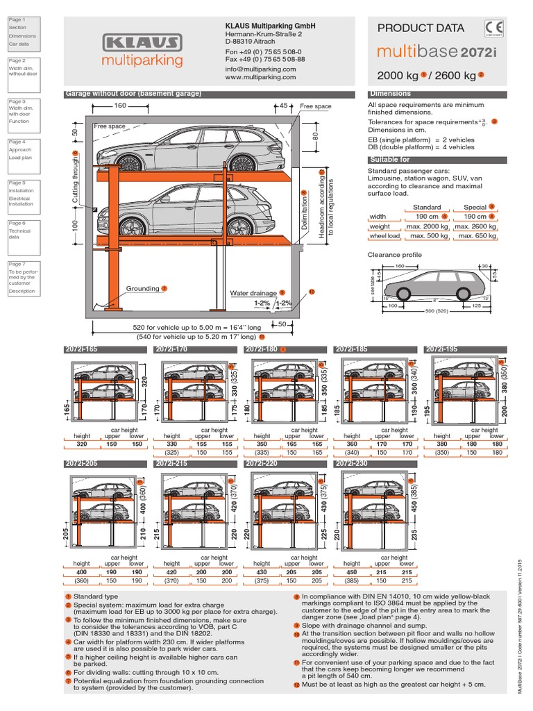 Comprehensive Product Specifications for the KLAUS Multiparking GmbH ...