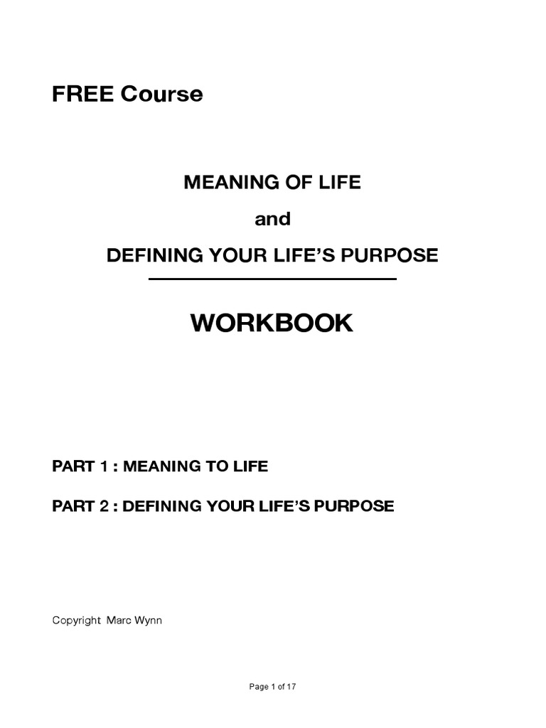 Meaning of Life Workbook FINAL | PDF | Free Will | Heaven