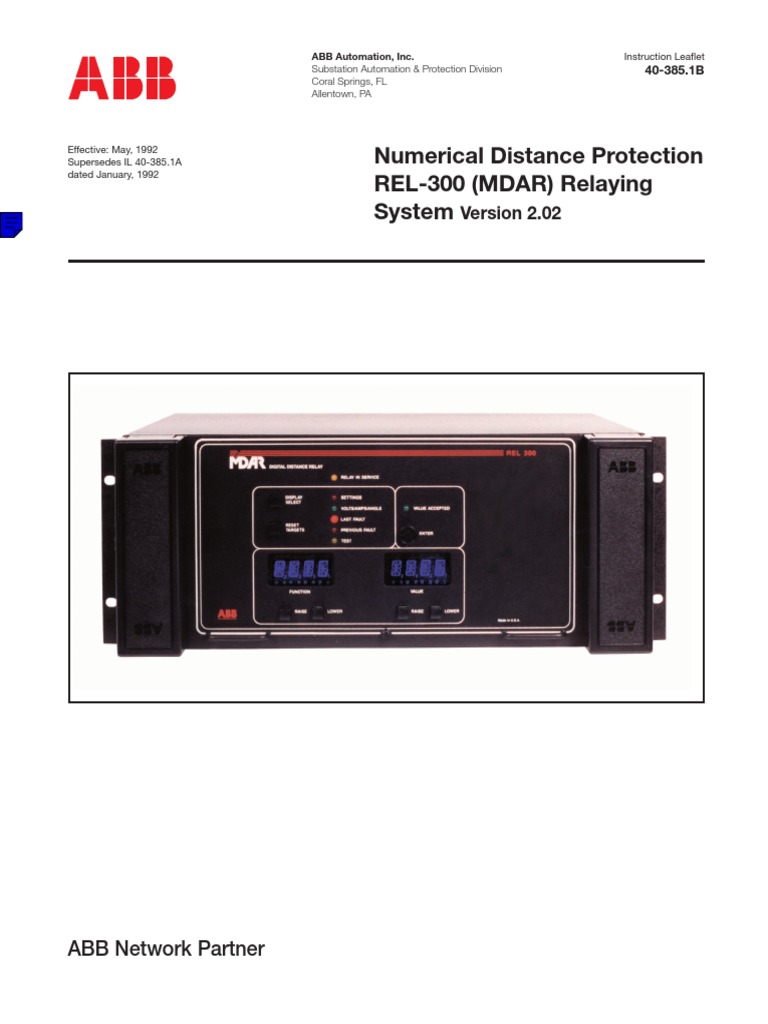 Numerical Distance Protection REL-300 (MDAR) Relaying System | PDF | Logic Gate | Relay