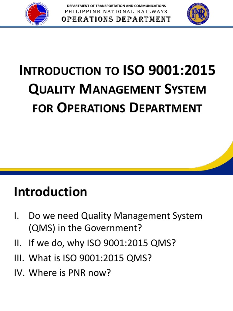 Introduction To QMS For Operations Personnel | PDF | Quality Management ...