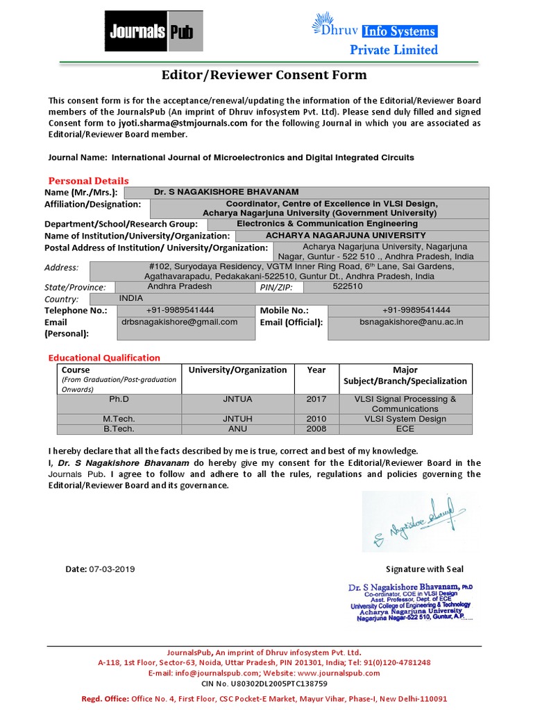 Editorial Board Consent Form | PDF | Electronics | Academia