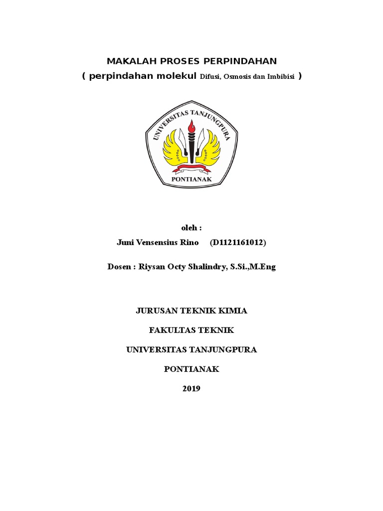 Makalah Difusi Osmosis Dan Imbibisi | PDF