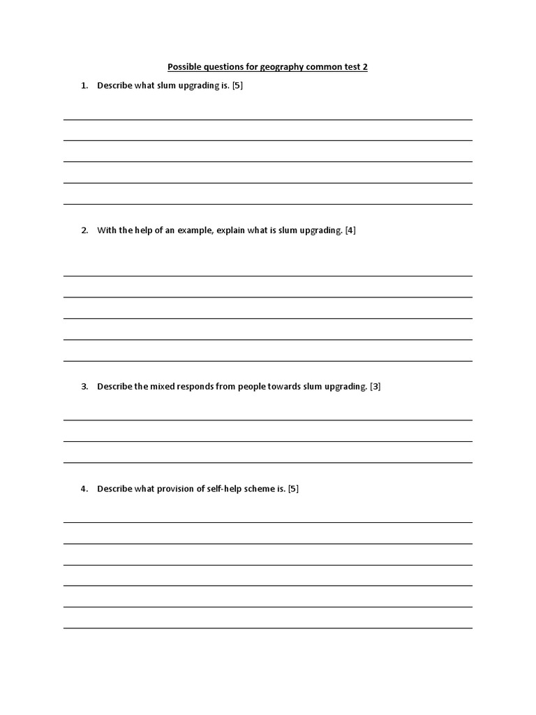 Geography Common Test 2 | PDF