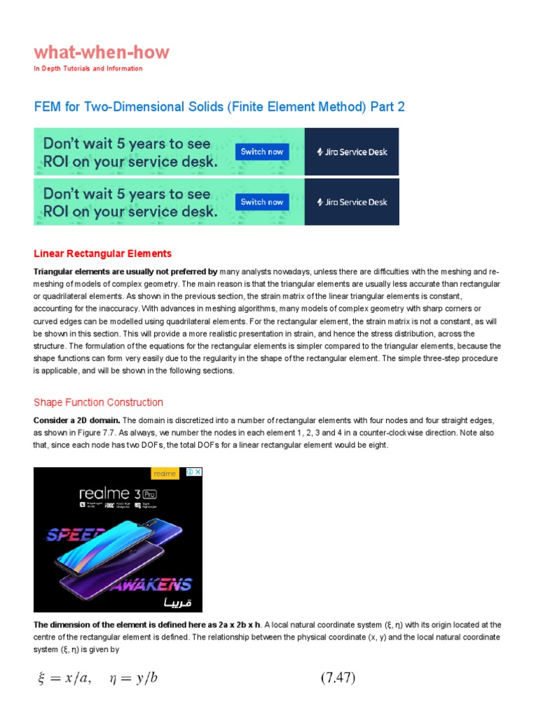 FEM For Two-Dimensional Solids (Finite Element Method) Part 2 | PDF ...
