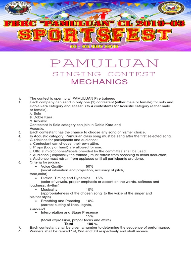 Pamuluan Singing Contest Mechanics | Singing | Music Theory