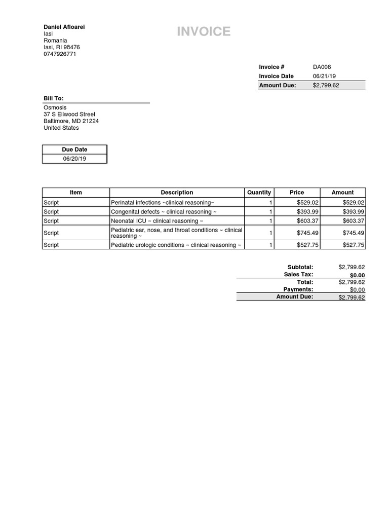 June Invoice | PDF