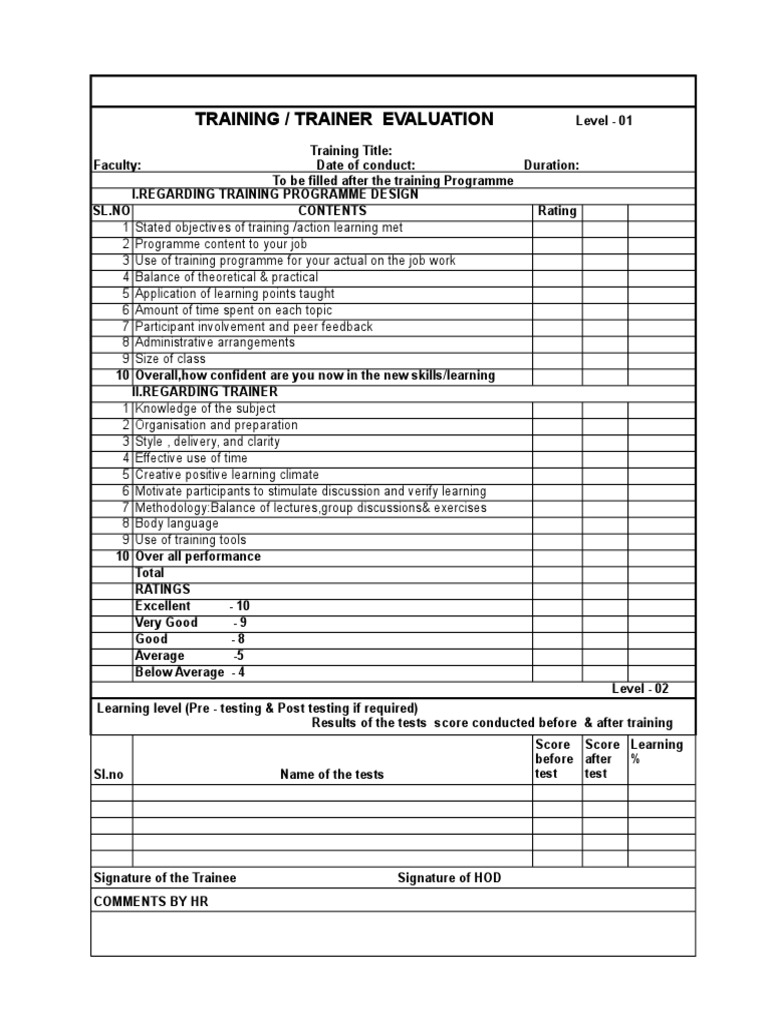 Training Feedback Form | PDF