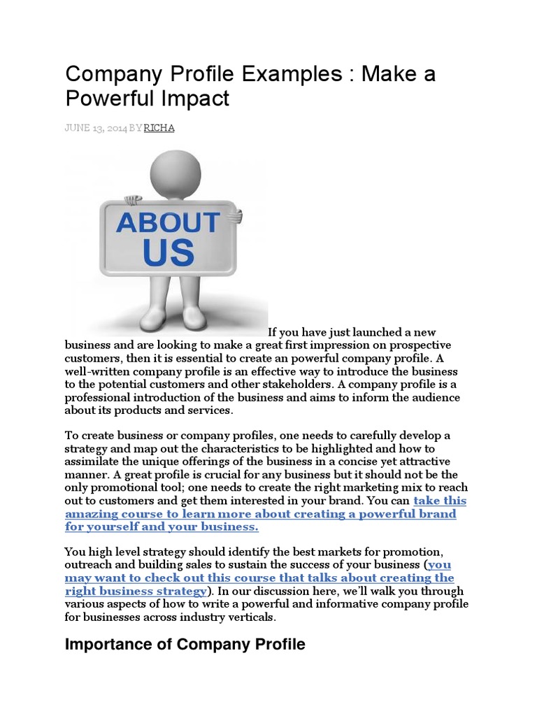 Company Profile | PDF | Banks | Strategic Management