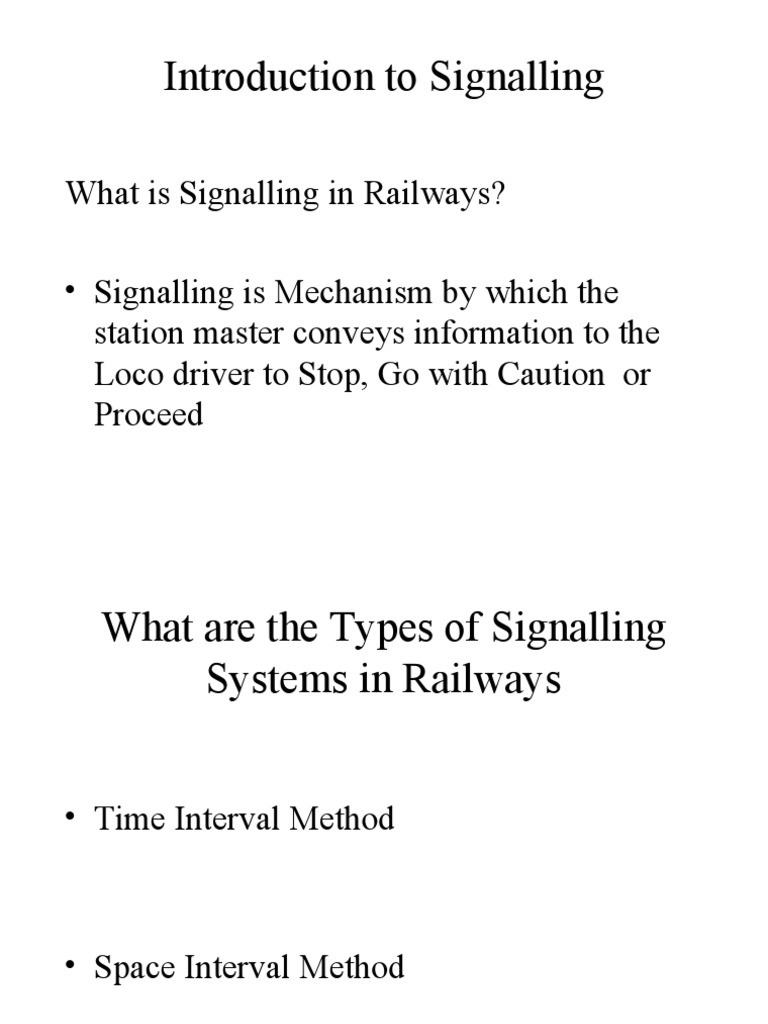 Overview of Railway Signalling Systems | PDF | Reliability Engineering ...