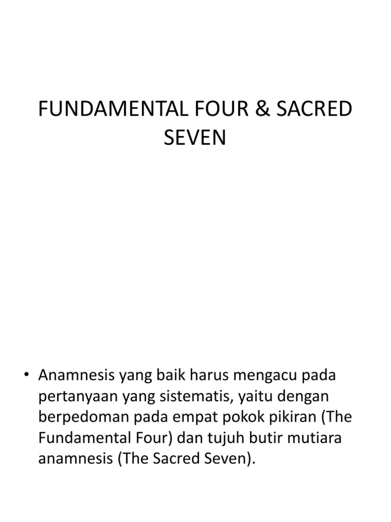 Fundamental Four & Sacred Seven | PDF