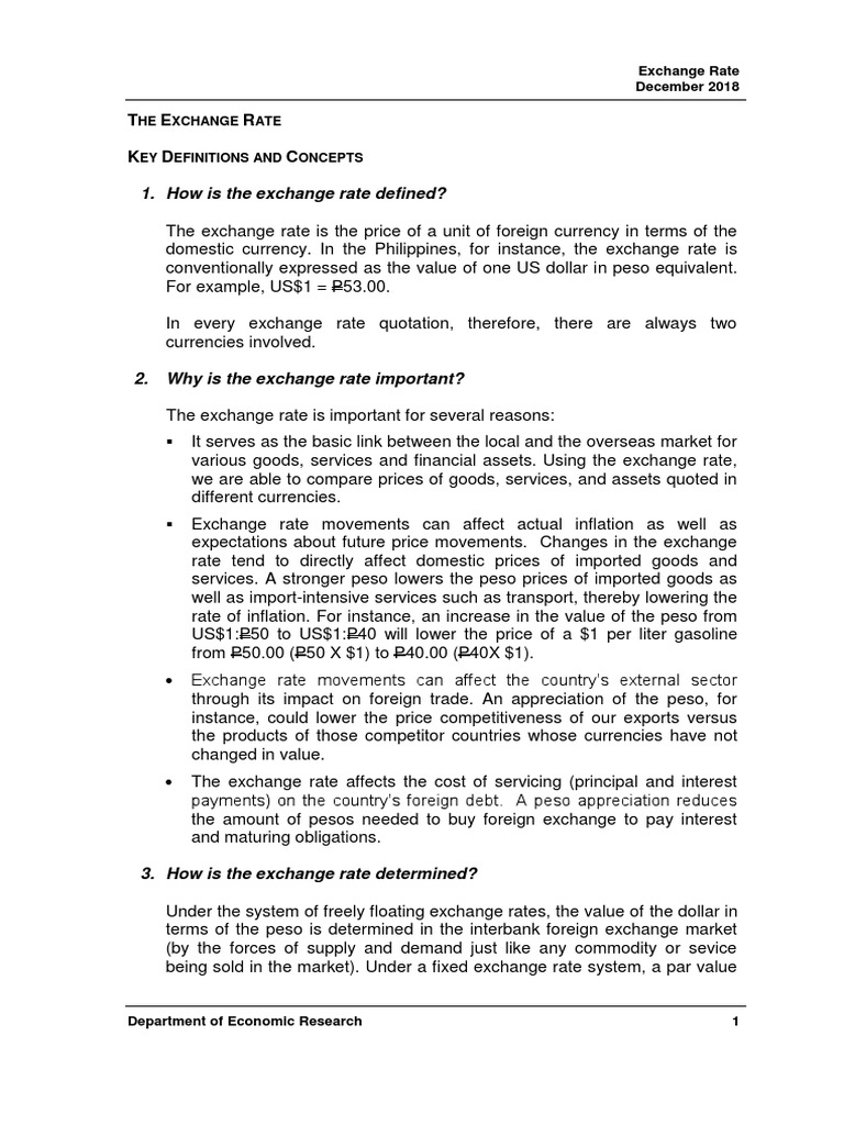 How Is The Exchange Rate Defined T E R K D C PDF Exchange Rate