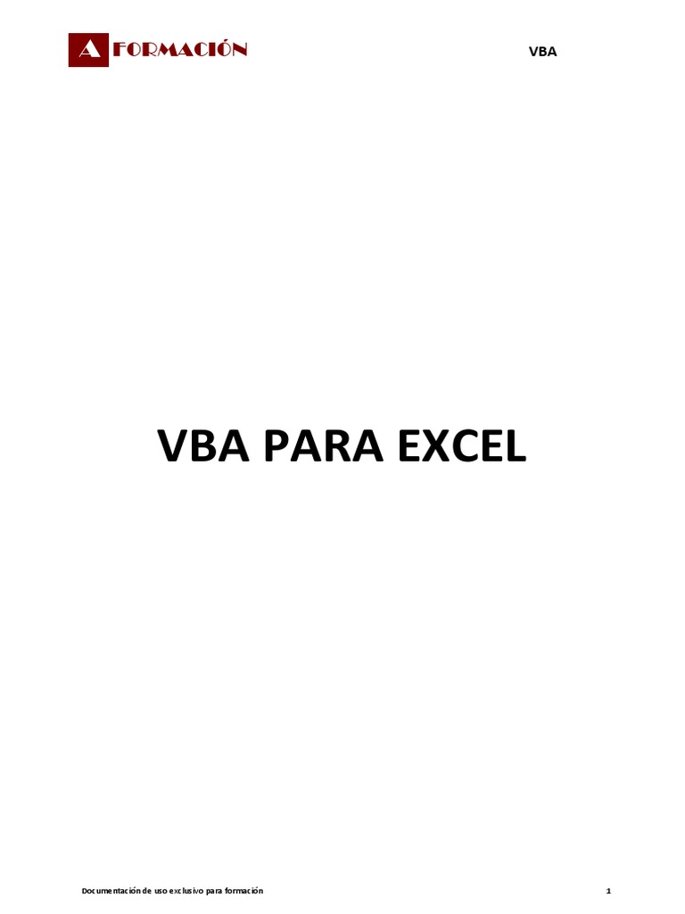 Manual VBA | PDF | Macro (informática) | Visual Basic para Aplicaciones