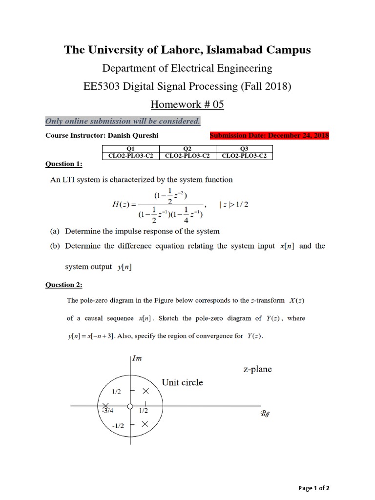 DSP F18 HW5 | PDF | Teaching Methods & Materials | Computers