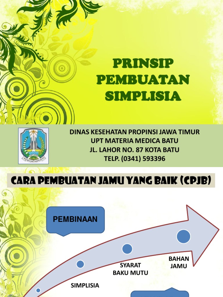 Prinsip Pembuatan Simplisia | PDF