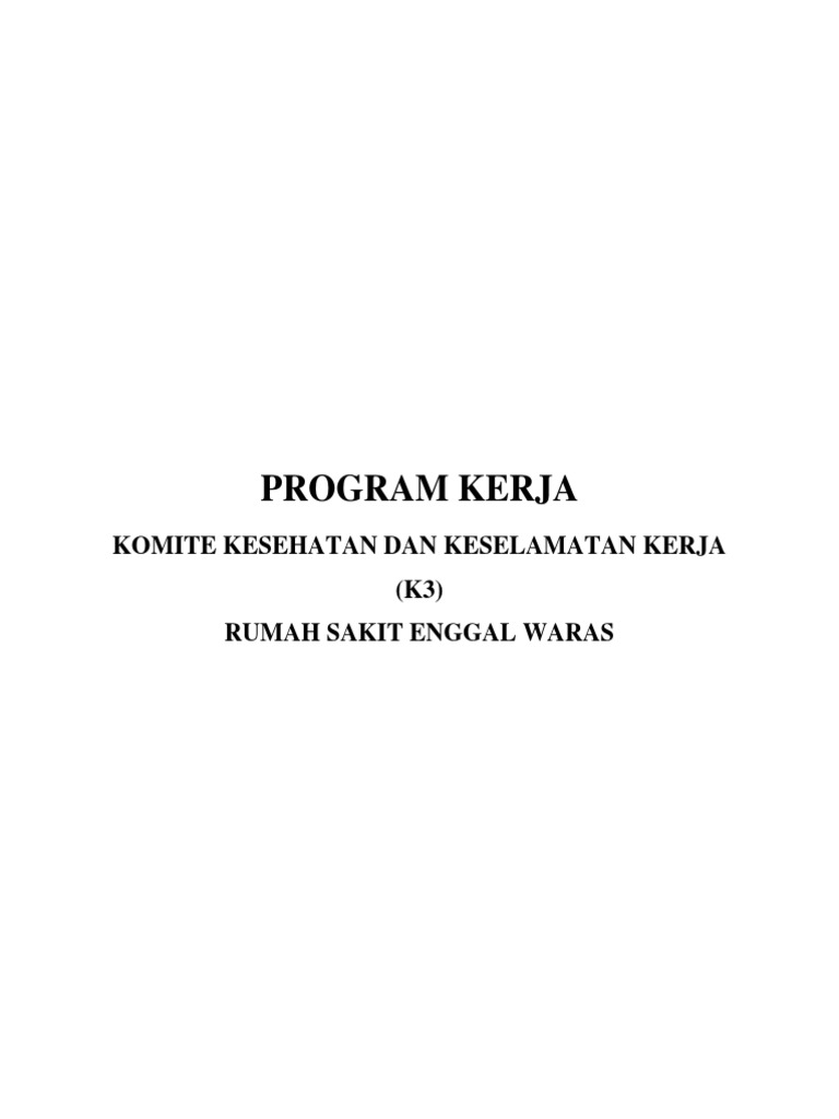 Program Kerja k3 | PDF