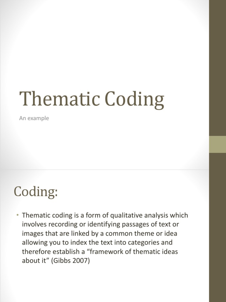 Thematic Coding: An Example | PDF | Cognition | Psychological Concepts