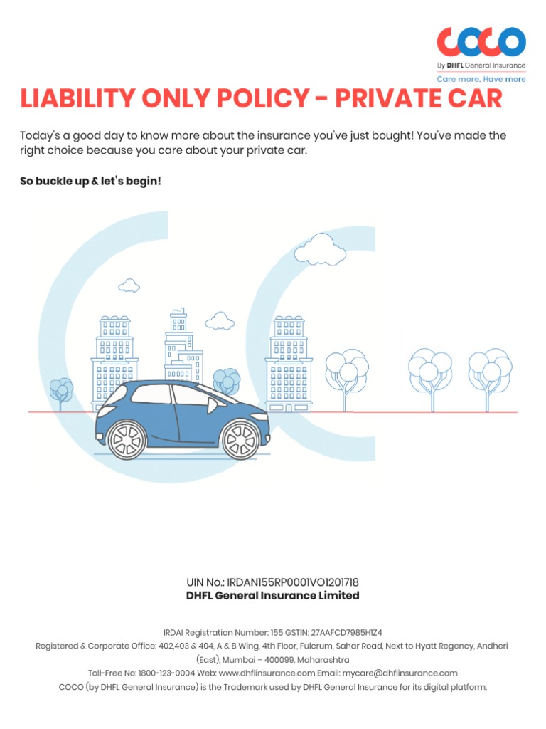 Liability Only Policy - Private Car | PDF | Liability Insurance ...