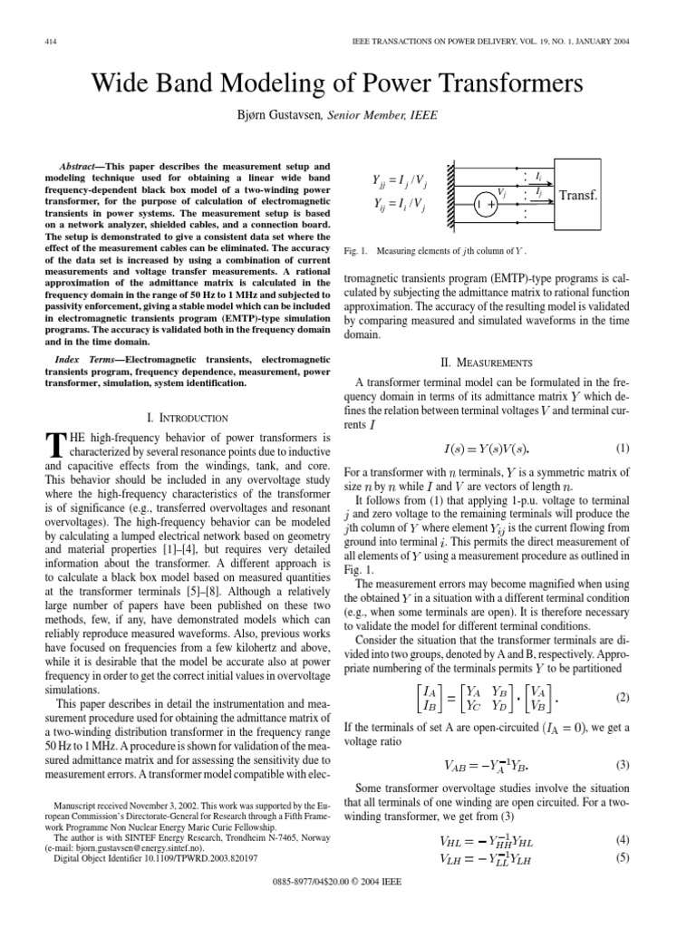 Gustav Sen 2004 | PDF | Transformer | Matrix (Mathematics)