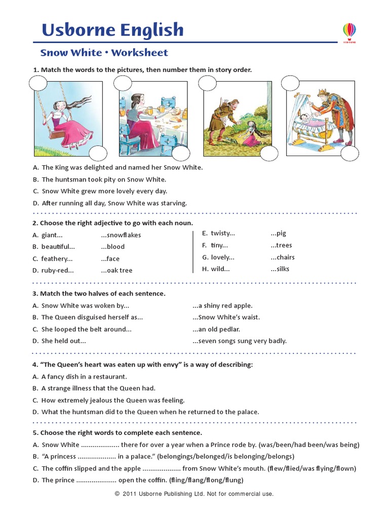 Snow White Worksheet | PDF | Art | General Fiction