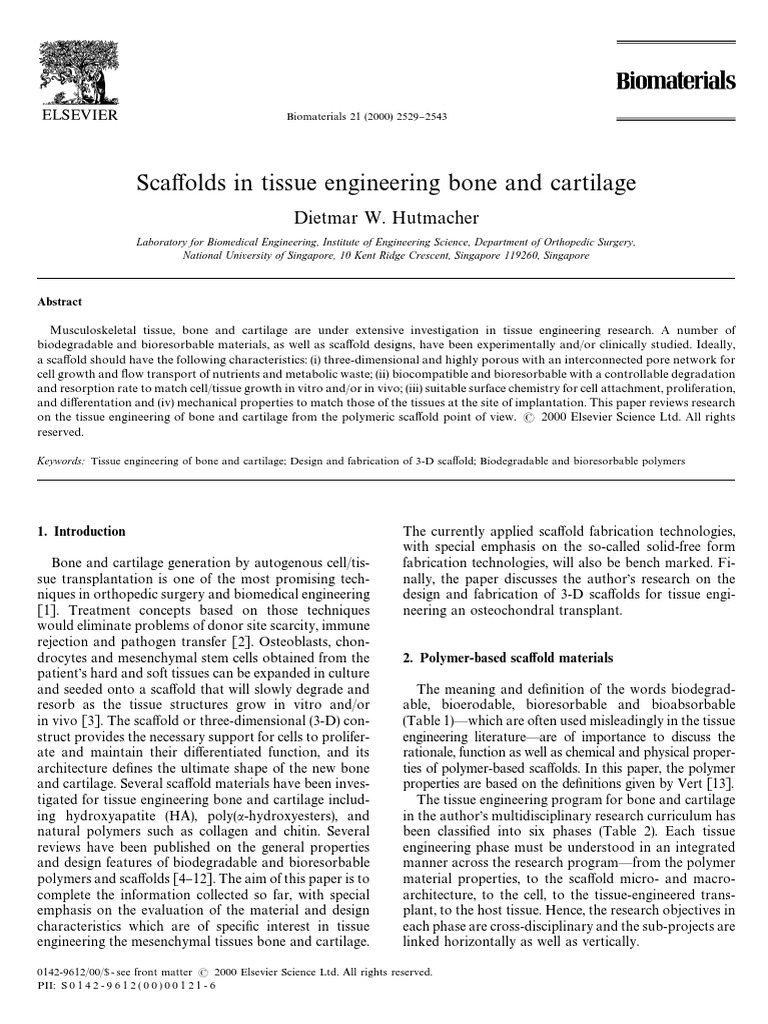 Bone & Cartilage Scaffold Design | PDF | Tissue Engineering | 3 D Printing