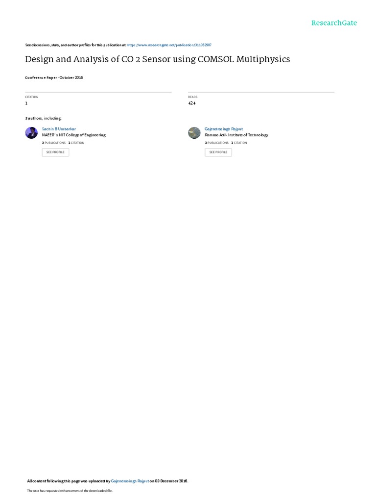 CO2 Sensor | PDF | Carbon Dioxide | Silicon Dioxide