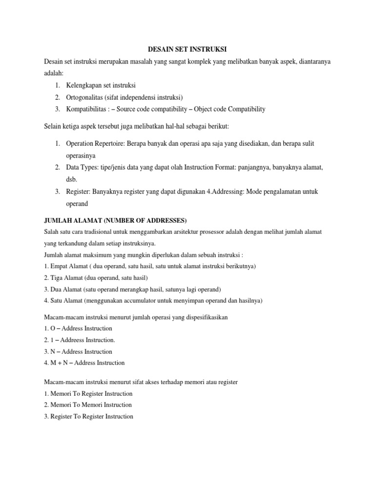 Desain Set Instruksi | PDF