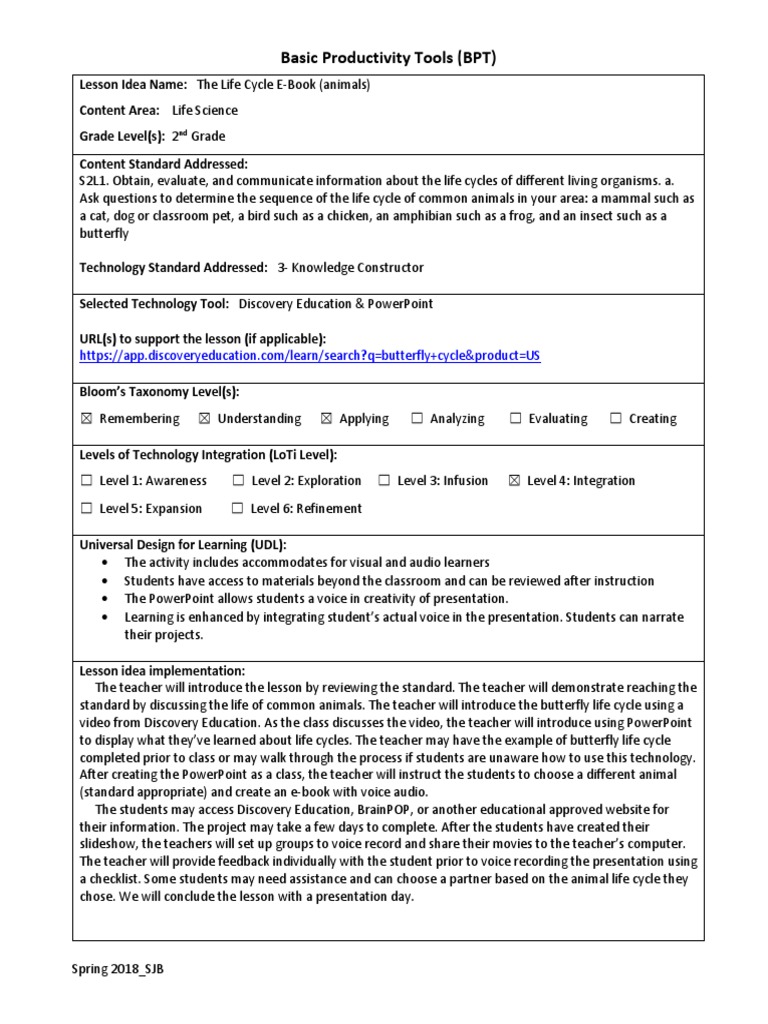 BPT Lesson Revised | PDF | Teachers | Teaching