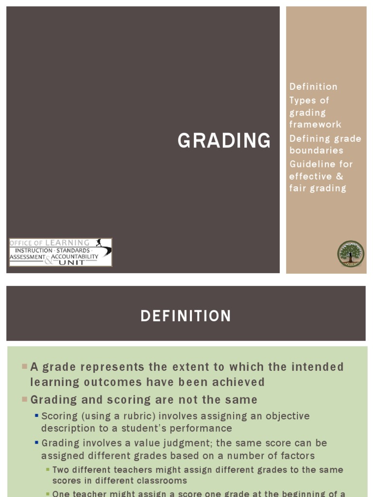 Grading: Types of Grading Framework Defining Grade Boundaries Guideline ...