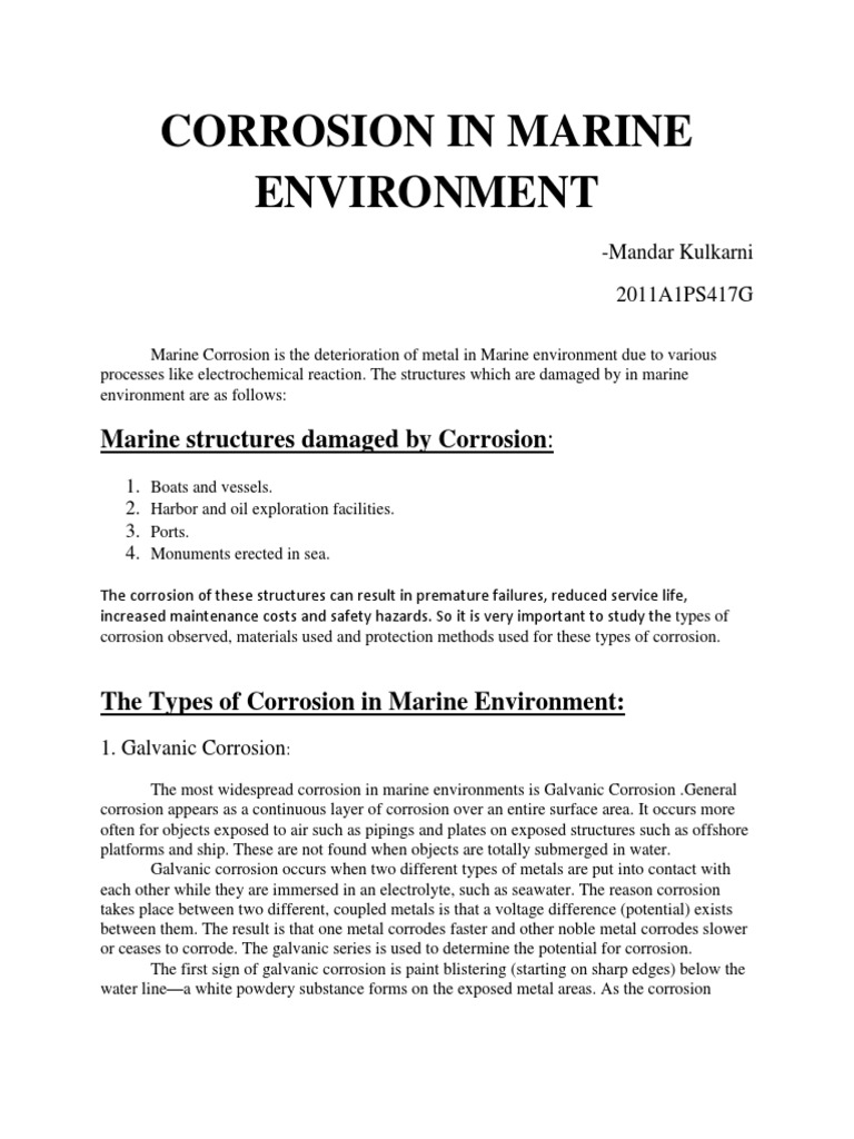 Understanding Corrosion in the Marine Environment: A Comprehensive ...