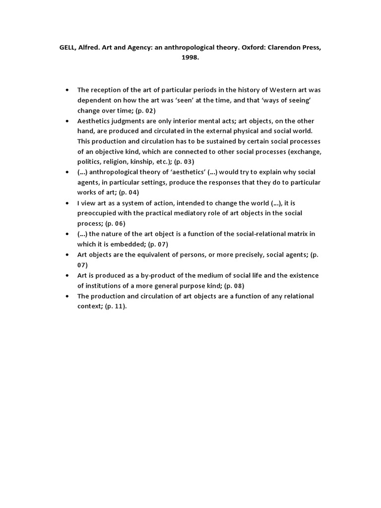 Alfred Gell Art Agency | PDF