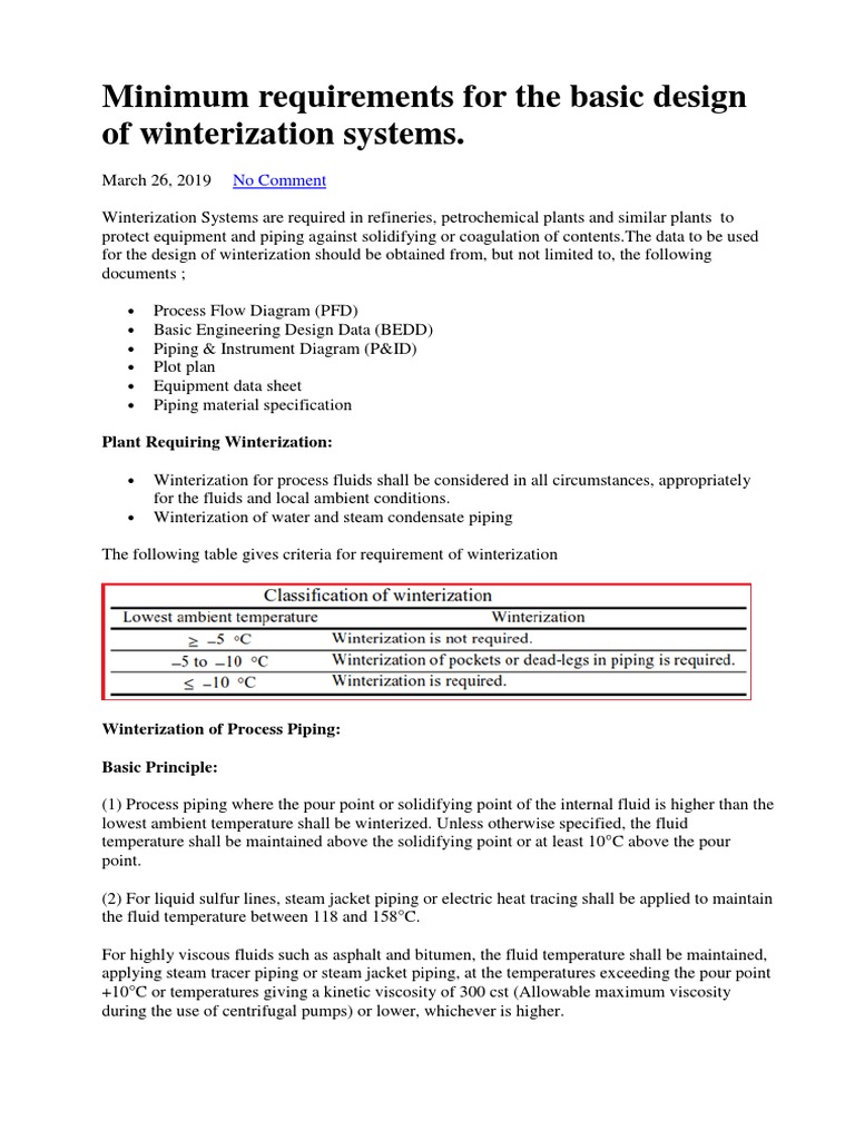 Design Guidelines for Winterization Systems | PDF | Heat Exchanger | Steam