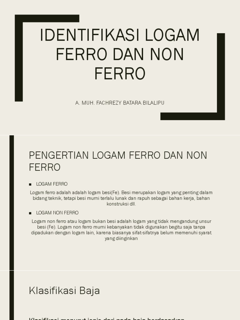Identifikasi Logam Ferro Dan Non Ferro | PDF