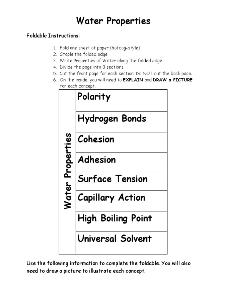 Unique Properties of Water Explained | PDF | Chemical Polarity ...