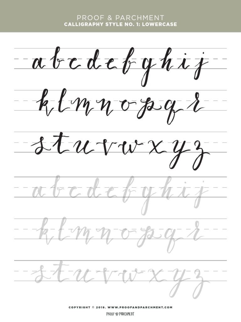 Proof & Parchment: Calligraphy Style No. 1: Lowercase | PDF | Home & Garden
