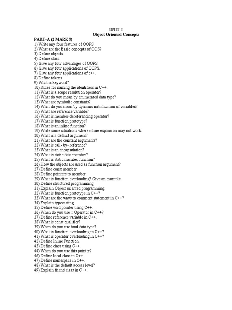 Question Bank Oops | PDF | C++ | Constructor (Object Oriented Programming)