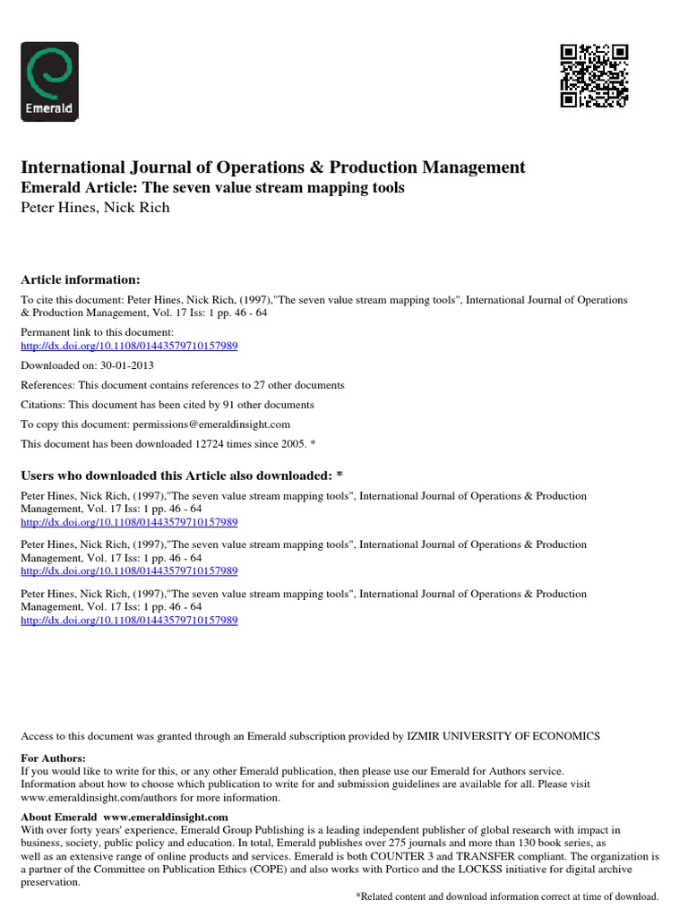 The Seven Value Stream Mapping Tools PDF | PDF | Supply Chain | Inventory