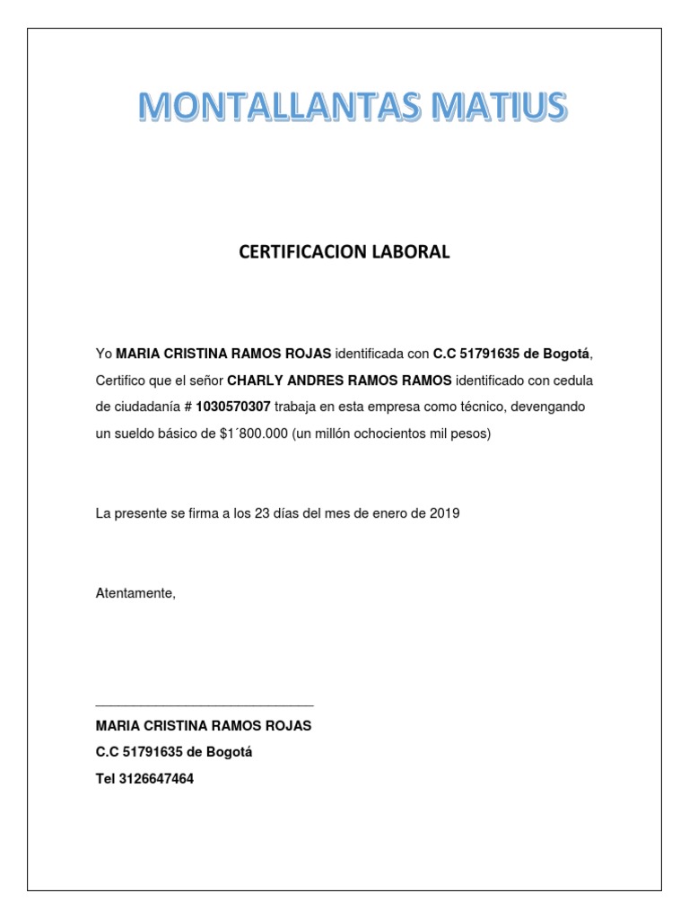 Modelo Carta Certificado | PDF