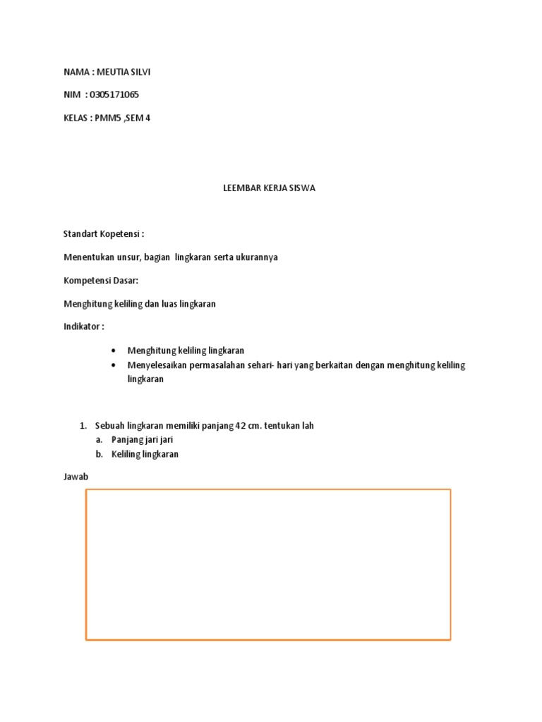 Contoh LKPD Matematika SMP | PDF | Olahraga & Rekreasi | Metode & Bahan ...