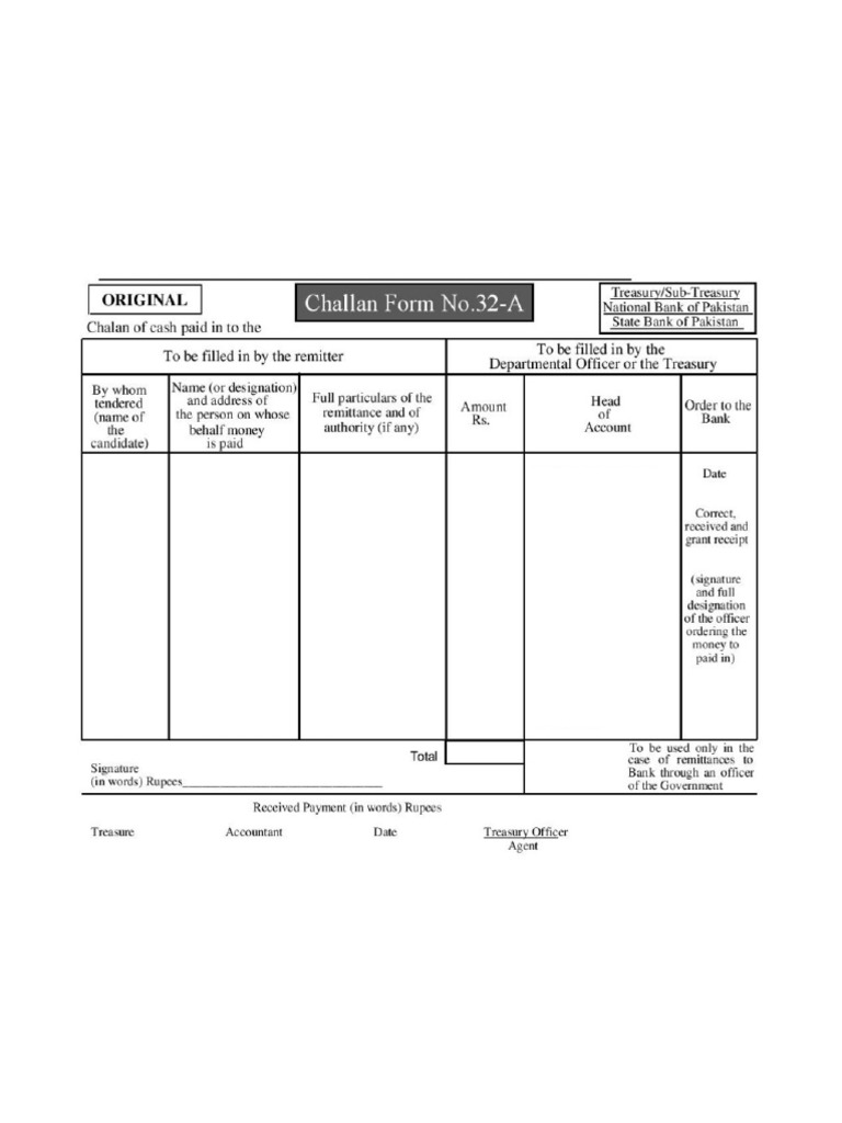 Challan Form 32 A General | PDF