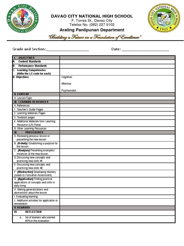 DCNHS DLP Format Engish | PDF | Learning | Teachers