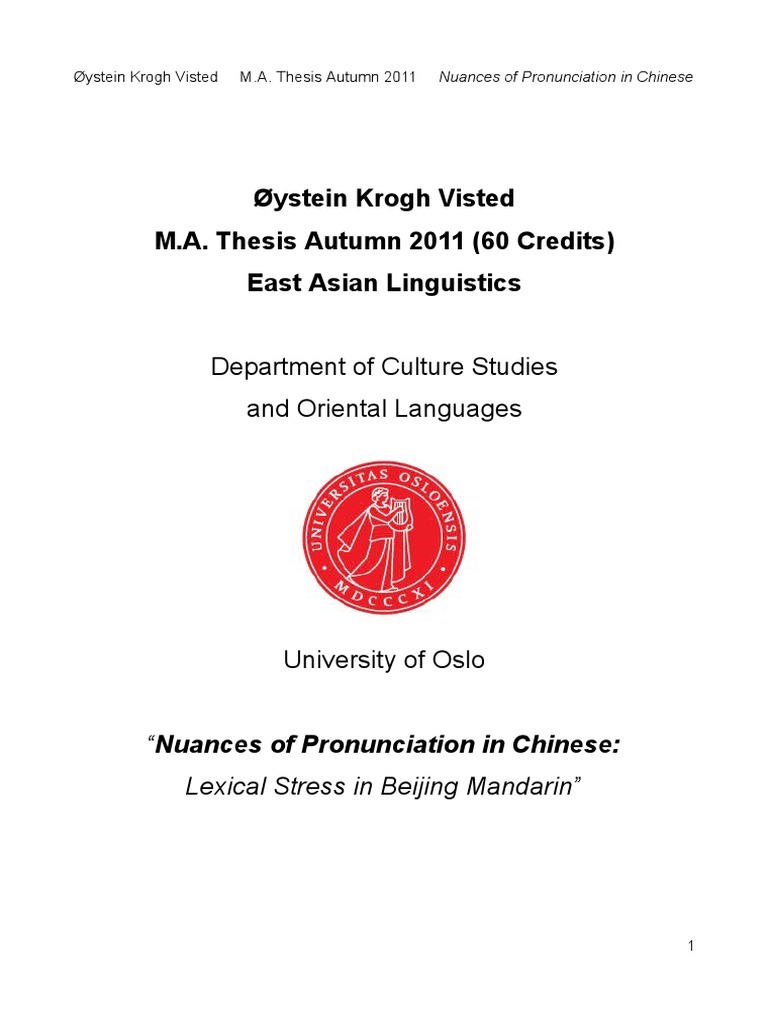 Lexical Stress in Beijing Mandarin PDF | PDF | Standard Chinese ...