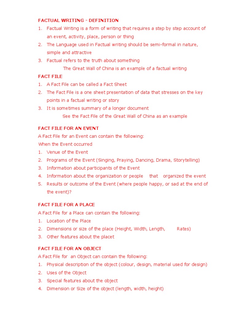 Factual Writing | PDF