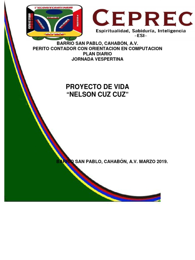 Formato Proyecto de Vida 2019 Nuevo | PDF