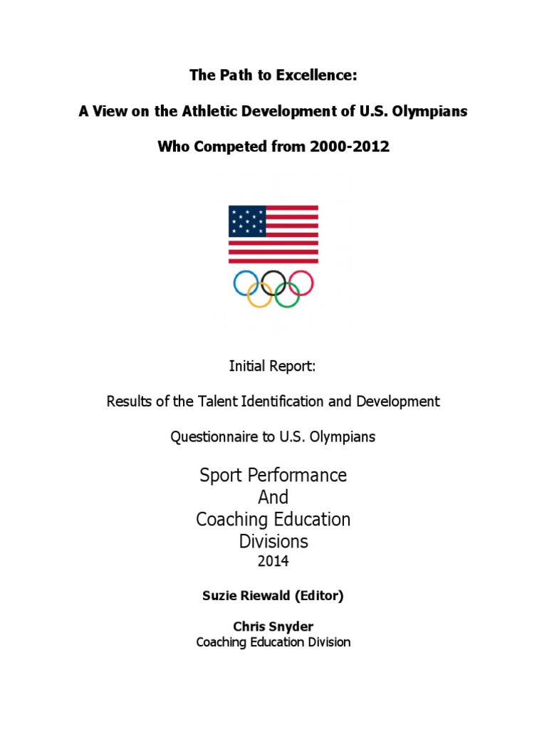 U.S. Olympians' Path to Excellence Survey | PDF | Sports | Olympic Games