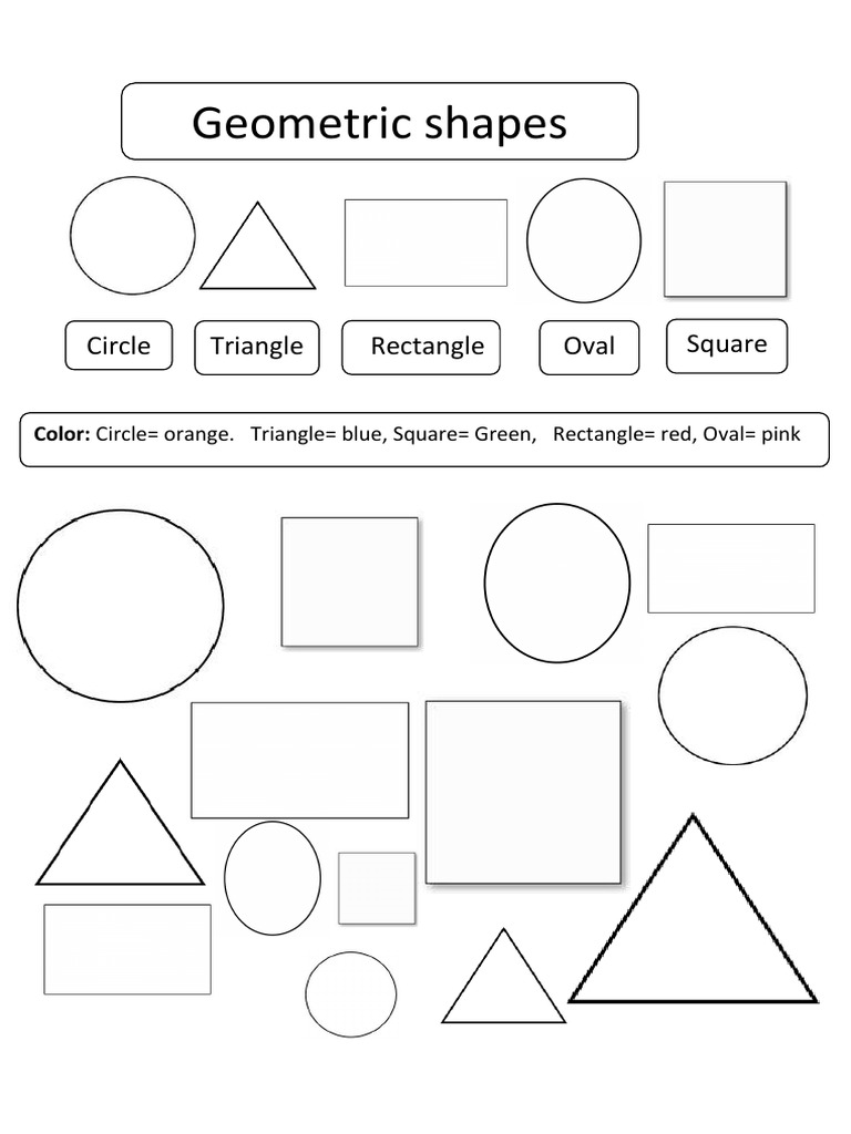 Geometric Shapes: Circle Triangle Square Rectangle Oval | PDF