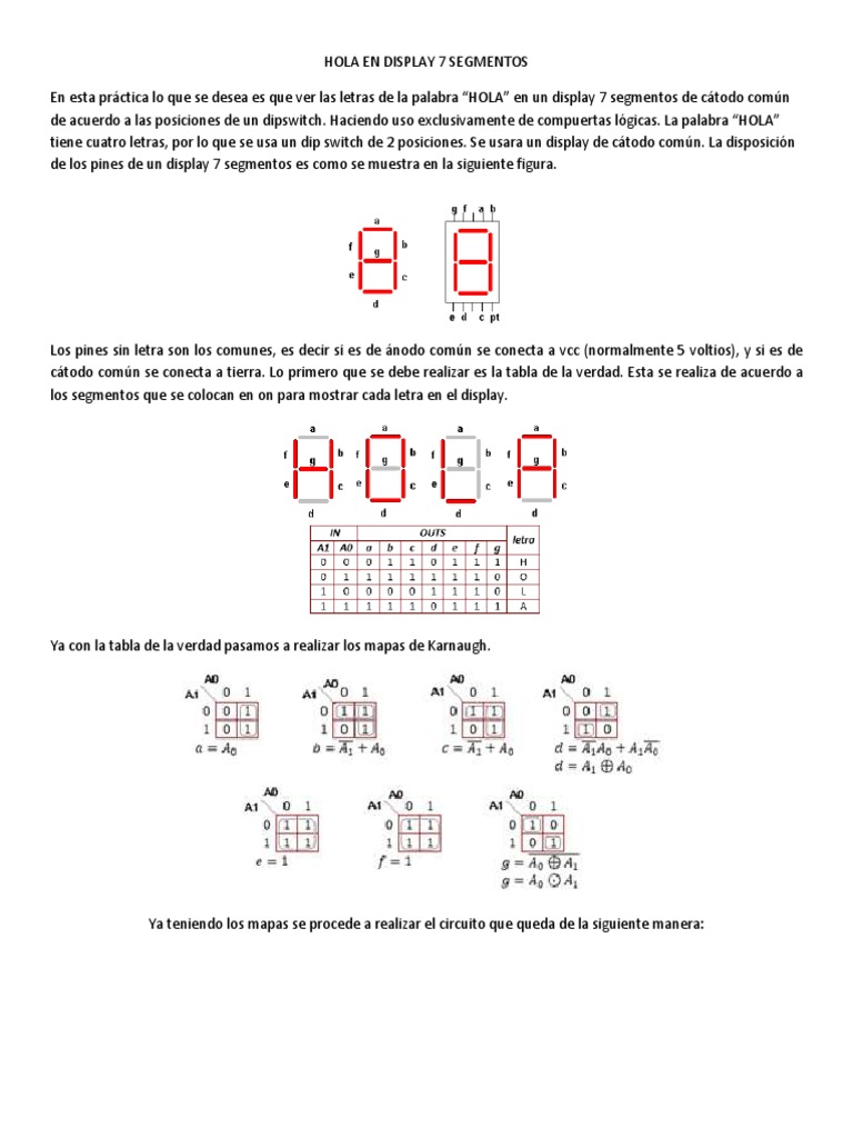 Hola en Display 7 Segmentos