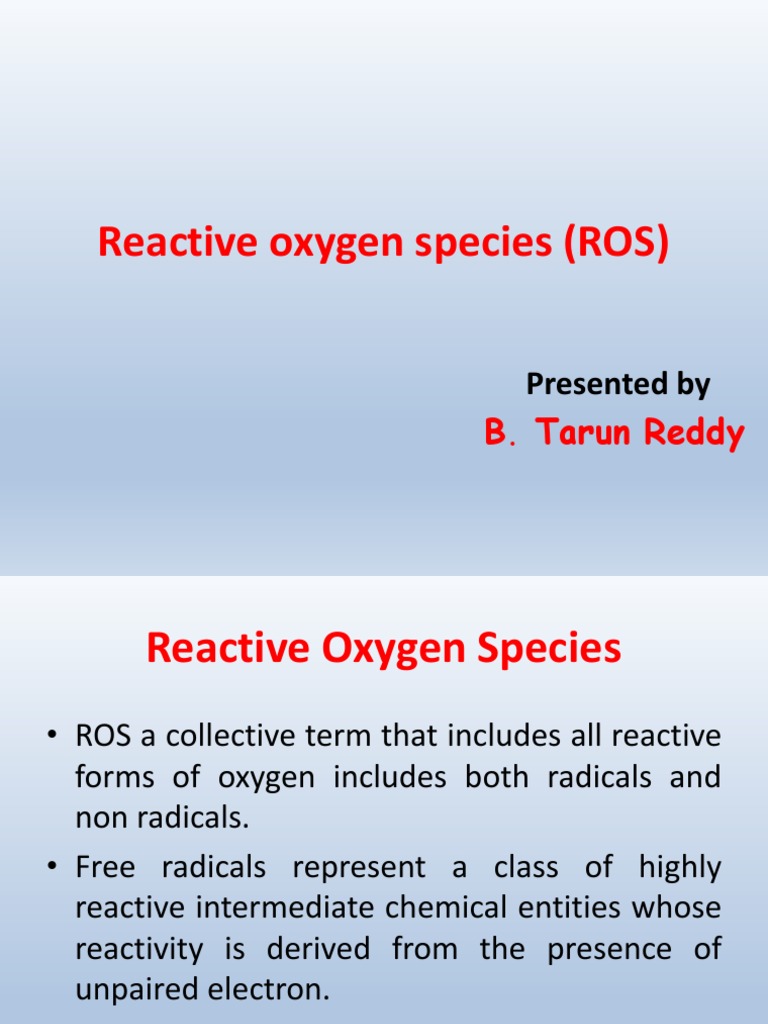 Biochemistry of Reactive Oxygen Species | PDF | Reactive Oxygen Species ...