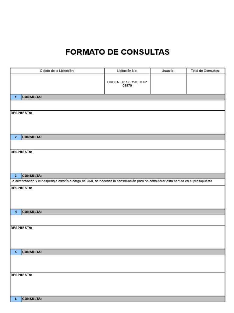 Formato de Consultas | PDF