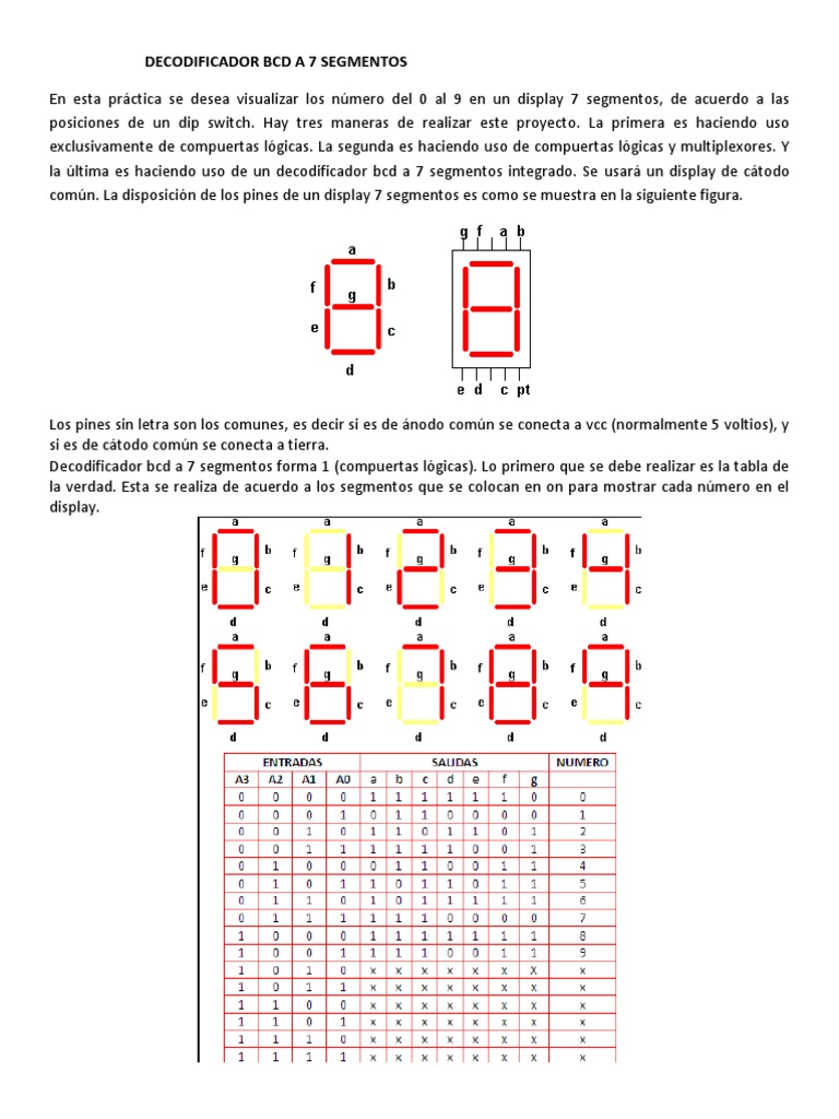 Decodificador BCD A 7 Segmentos | PDF