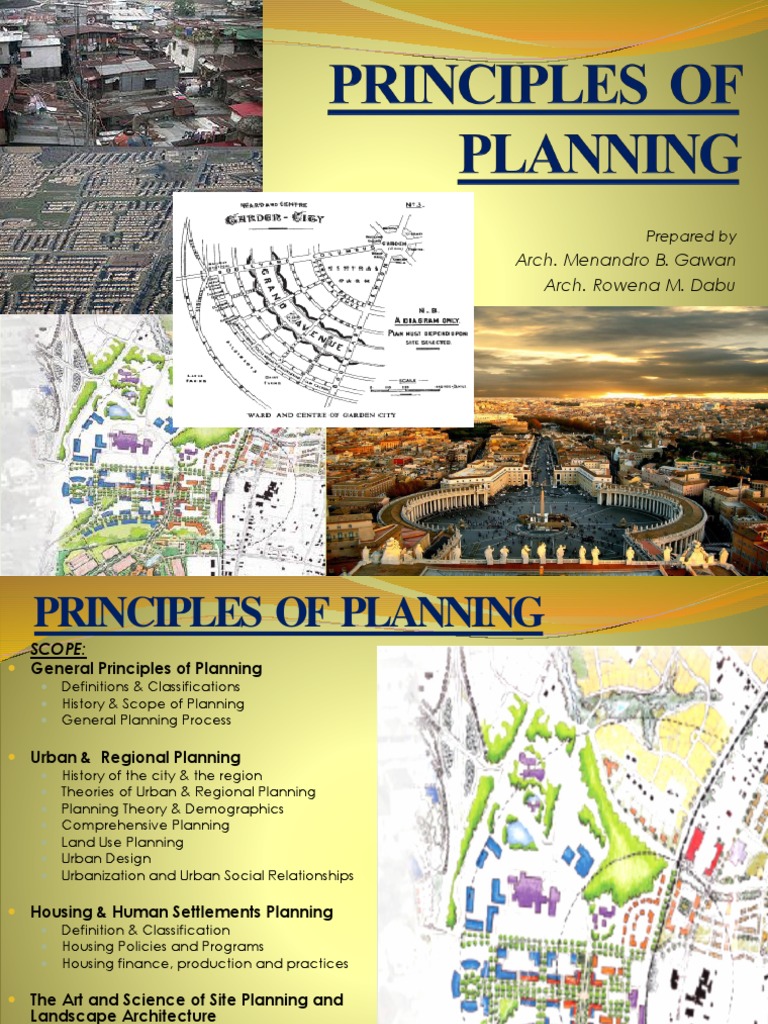 PRINCIPLES OF PLANNING.pptx | Map | Urban Planning